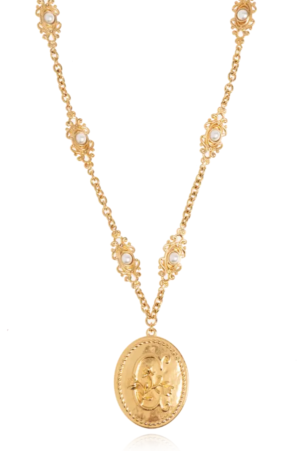 Chloé Tone Necklace With Pendant - Gold