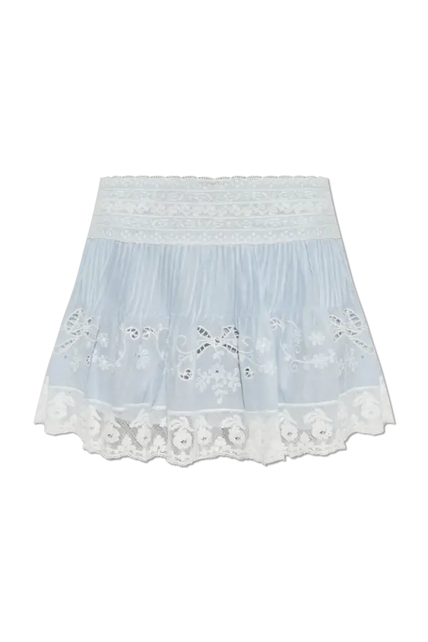 LoveShackFancy Levant Mini Skirt - Light Blue