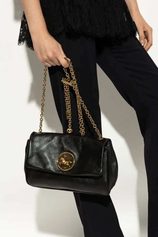 Chloé Shoulder Bag With Gold Chain - Black
