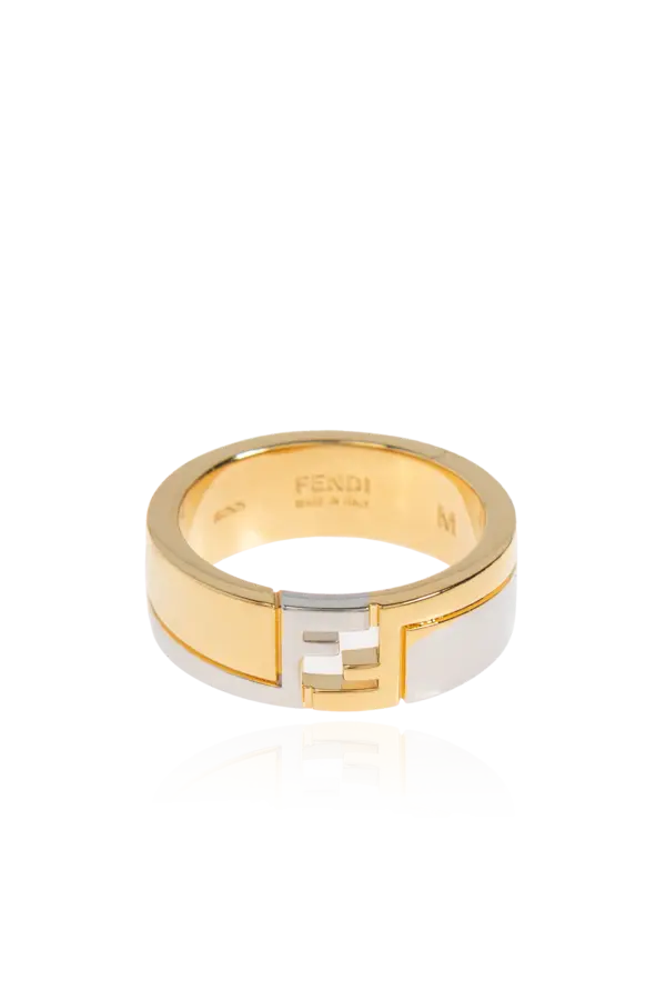 Fendi Ring With Logo - Gold