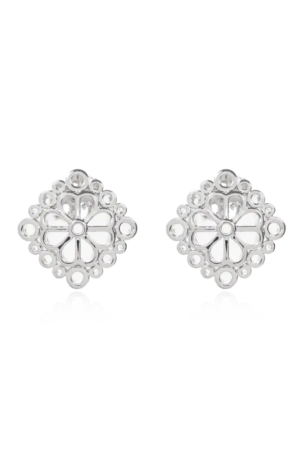 Kate Spade New York Floral Brass Earrings - Silver