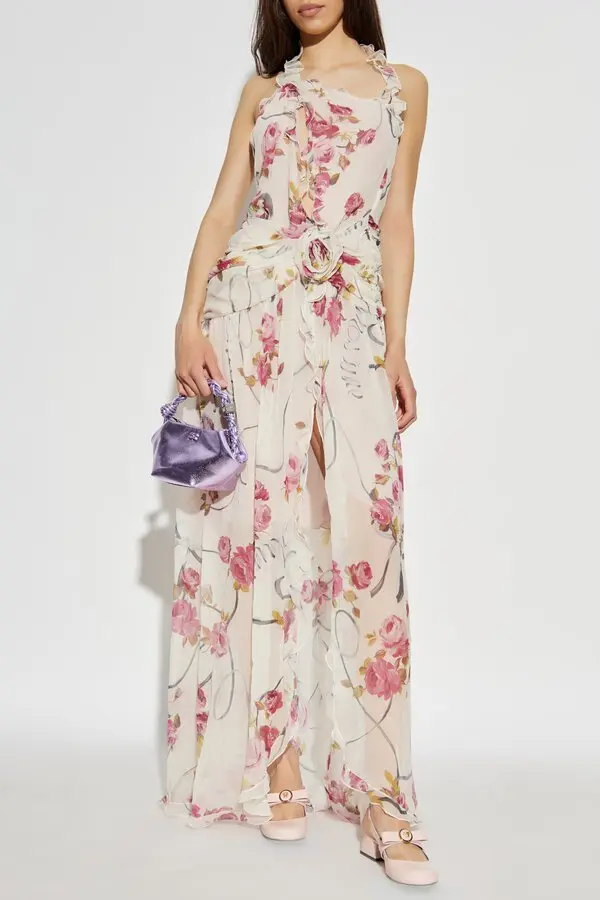 Blumarine Floral Print Maxi Gown