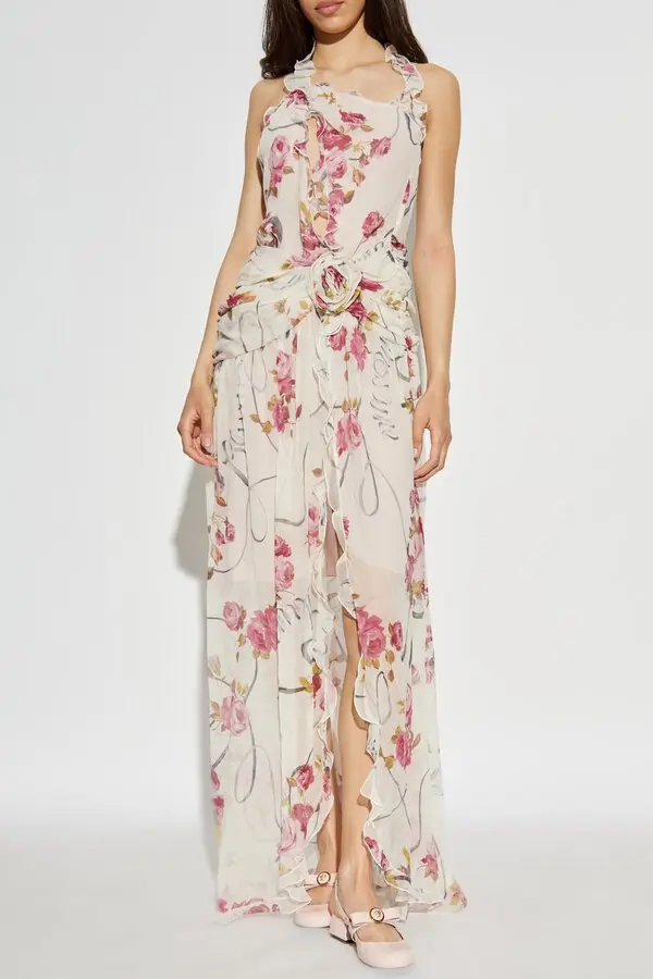 Blumarine Floral Print Maxi Gown