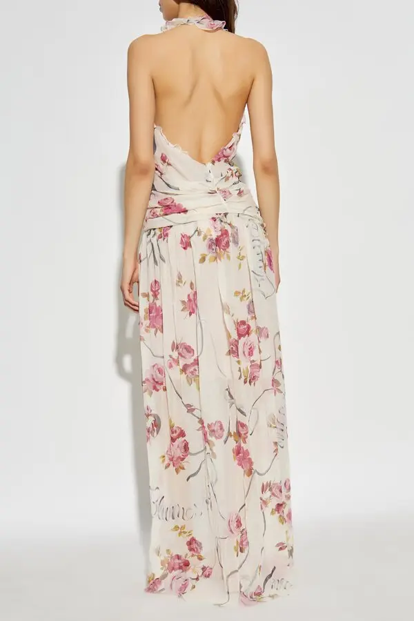 Blumarine Floral Print Maxi Gown