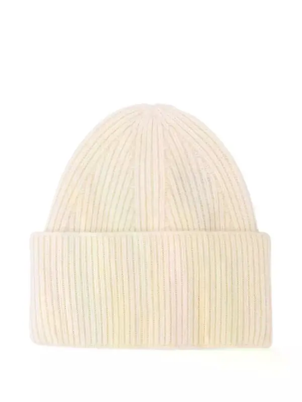 LANEUS Ribbed Knit Beanie - White