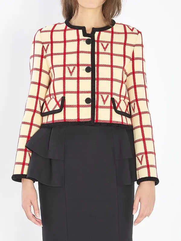 Valentino Garavani Vlogo Check Jacket - White