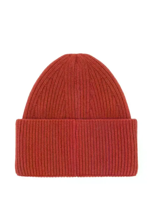 LANEUS Ribbed Knit Beanie - Orange