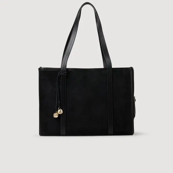 Sandro Soft Suede Leather Shopping Bag