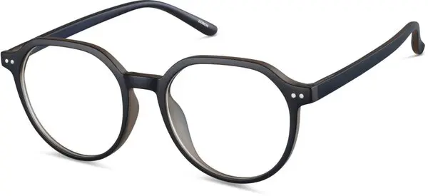 Zenni Recycled Pet Round Eyeglasses Frame - Navy Blue