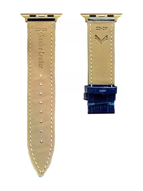 VELANTE Leather Apple Watch Strap - Blue