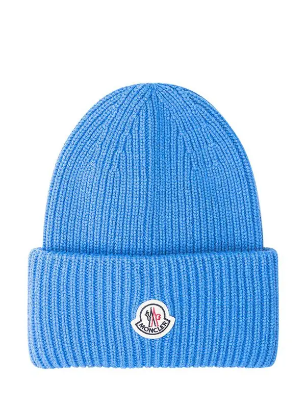 Moncler Wool And Cashmere Beanie - Blue