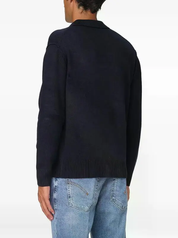 PAOLO PECORA Polo-collar Jumper - Blue
