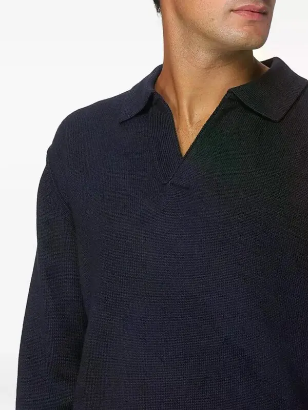 PAOLO PECORA Polo-collar Jumper - Blue