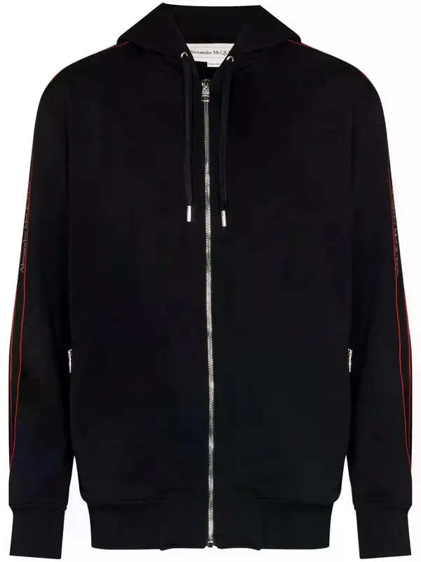 Alexander McQueen Logo Tape Zip-up Hoodie