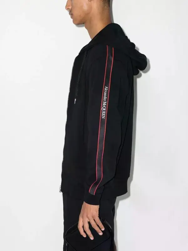 Alexander McQueen Logo Tape Zip-up Hoodie