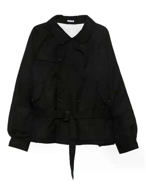 GLASS CYPRESS Belted Double-breasted Coat