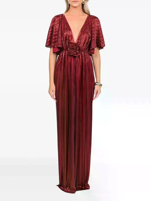 ROSERRY Pleated Floral Maxi Dress