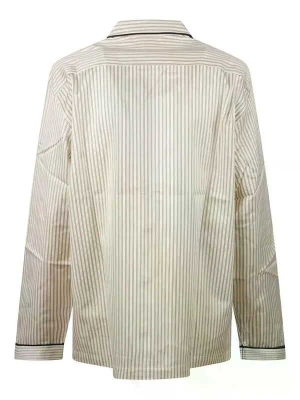 TEKLA Striped Pajama Shirt - Brown