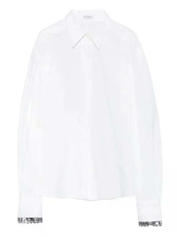 Brunello Cucinelli Point-collar Embellished Shirt