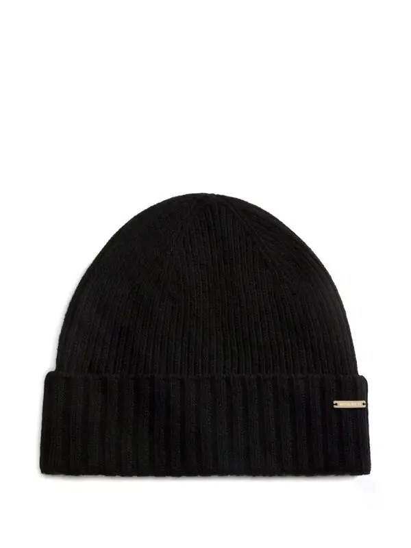 Woolrich Wool-blend Beanie And Scarf Set - Black