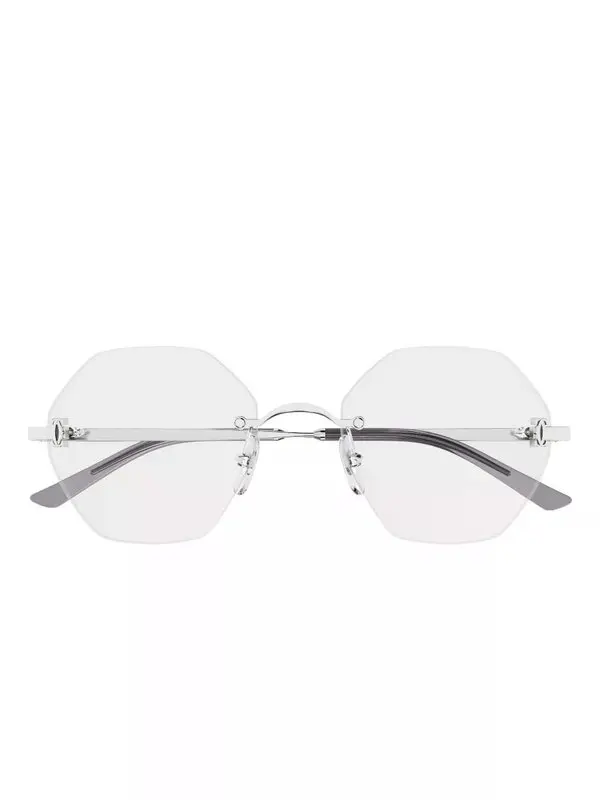 Cartier Geometric-frame Eyeglasses - Silver