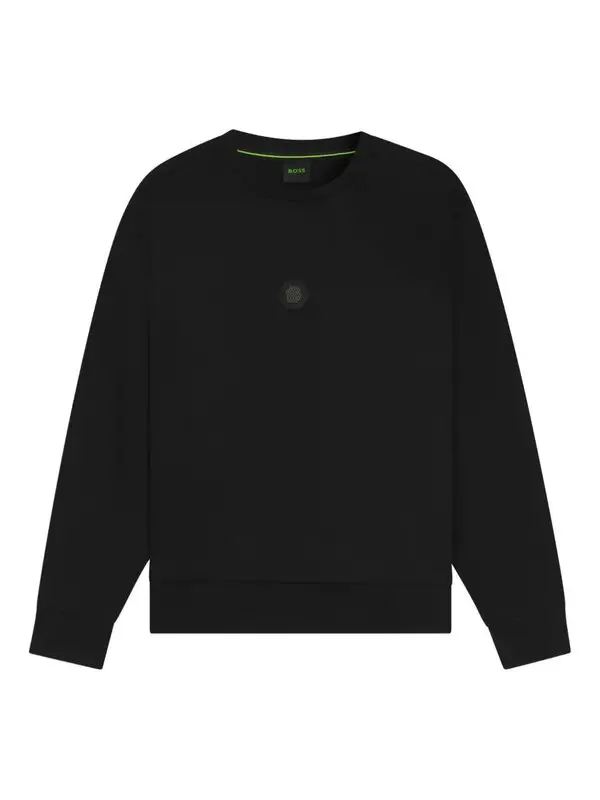 BOSS Sweatshirt With Logo Plaque - Black