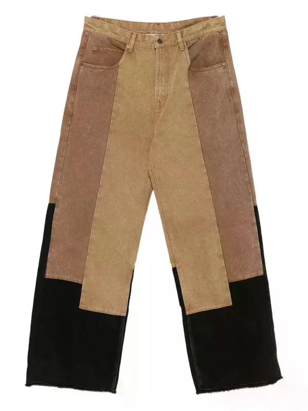 GLASS CYPRESS Patchwork Wide-leg Trousers