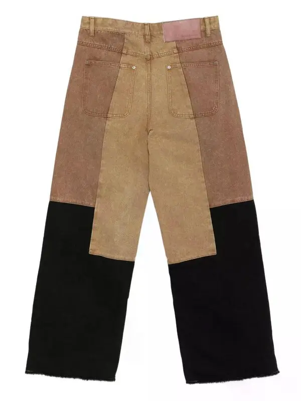 GLASS CYPRESS Patchwork Wide-leg Trousers