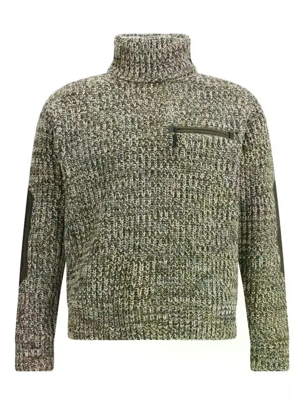 Moncler Zip Pocket Elbow Patch Sweater
