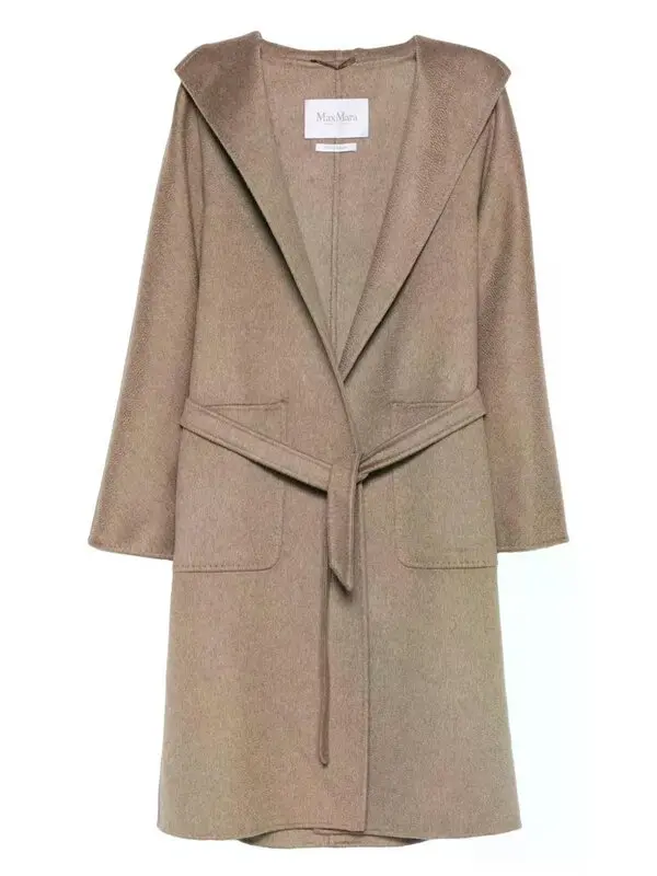 Max Mara Hooded Belted Cashmere Coat