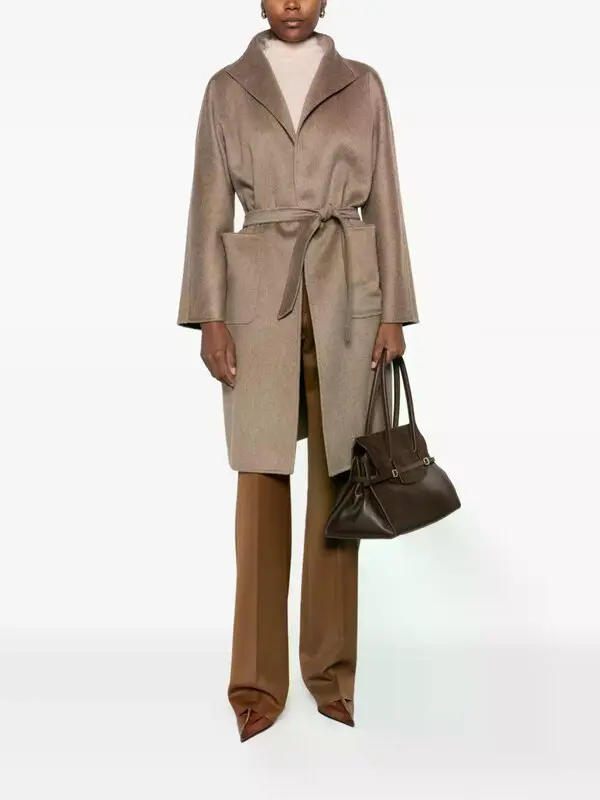 Max Mara Hooded Belted Cashmere Coat