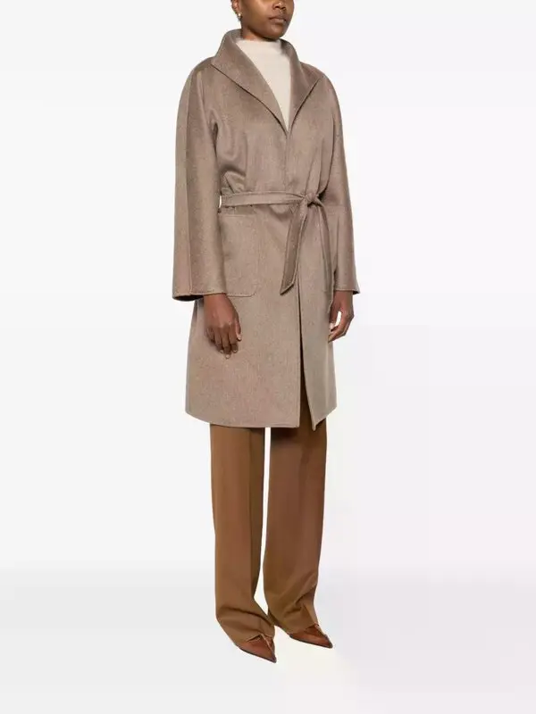 Max Mara Hooded Belted Cashmere Coat