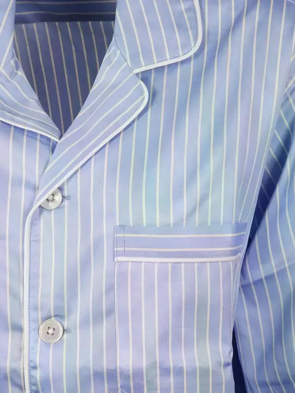 TEKLA Striped Pyjama Shirt - Blue