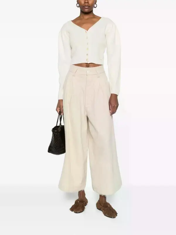 A TENTATIVE ATELIER Cropped V-neck Cardigan