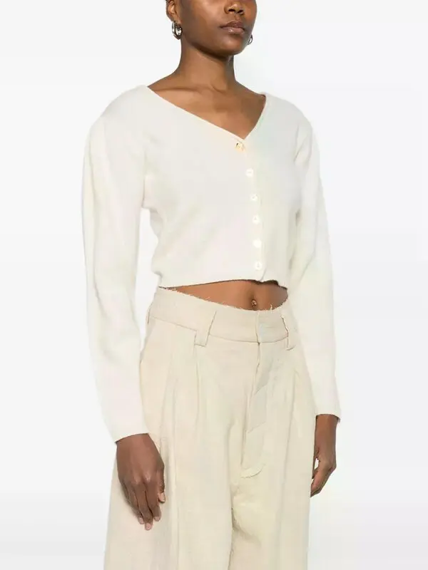 A TENTATIVE ATELIER Cropped V-neck Cardigan