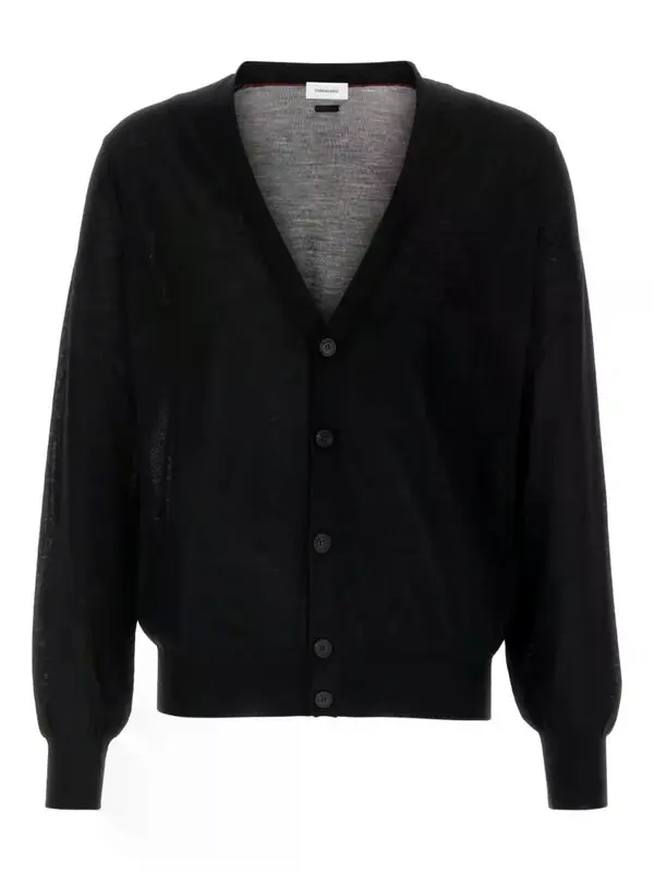 FERRAGAMO Virgin Wool Blend Cardigan - Black