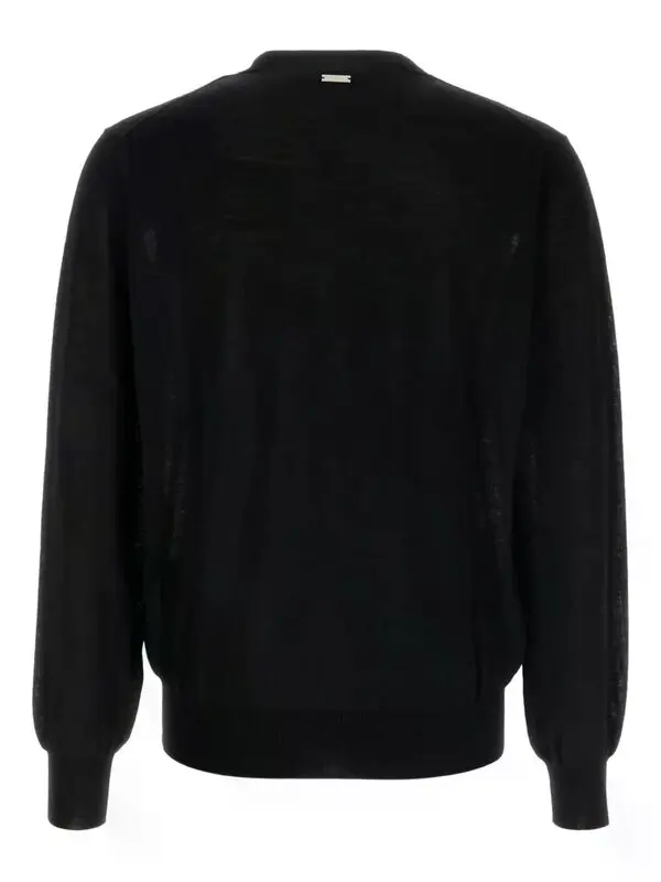 FERRAGAMO Virgin Wool Blend Cardigan - Black