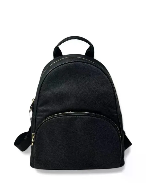 Borbonese Medium Zipped Backpack - Black