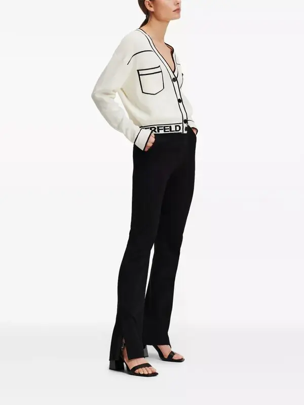 Karl Lagerfeld Logo-intarsia Cropped Cardigan