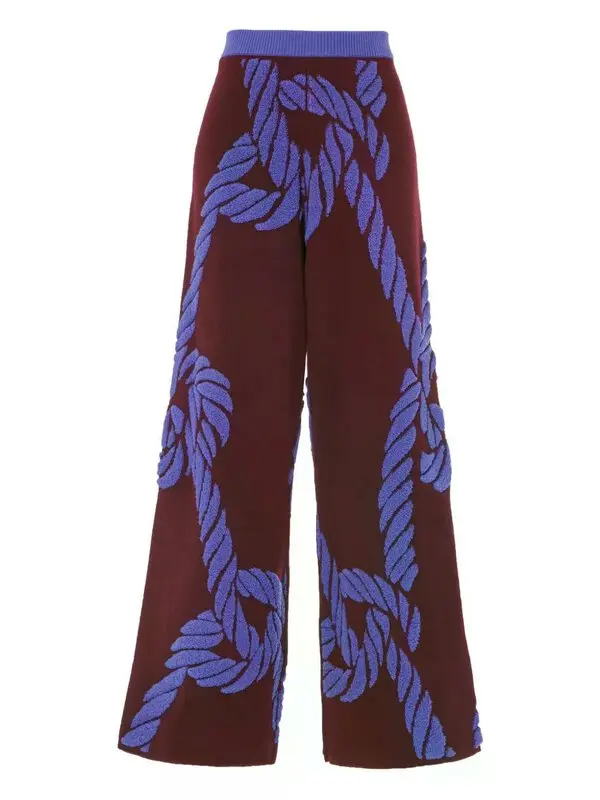 TEMPERLEY LONDON Rope-knit Wide-leg Trousers - Red