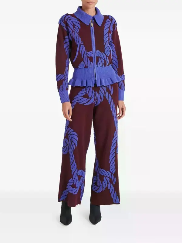 TEMPERLEY LONDON Rope-knit Wide-leg Trousers - Red