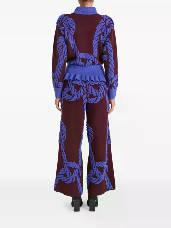 TEMPERLEY LONDON Rope-knit Wide-leg Trousers - Red