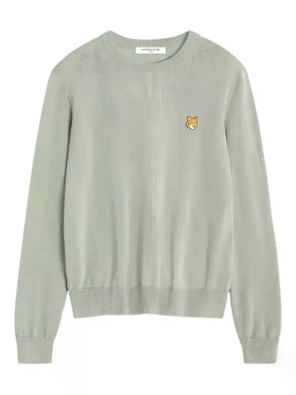 Maison Kitsuné Fox Head Crew Neck Sweater - Green