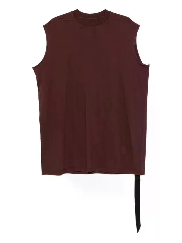 Rick Owens Organic Cotton Sleeveless Crew Neck Top - Brown