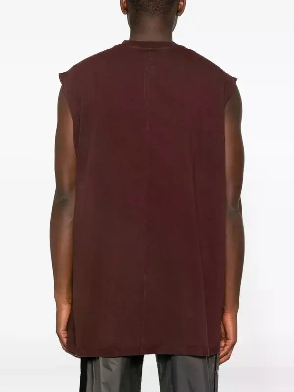 Rick Owens Organic Cotton Sleeveless Crew Neck Top - Brown