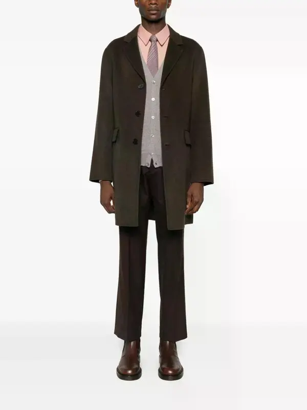 AMARANTO Single-breasted Coat - Brown