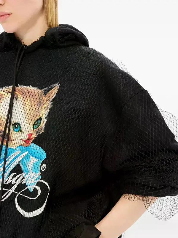 MSGM Graphic Print Hoodie - Black