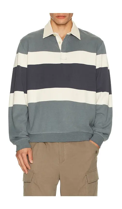 Marine Layer Sueded Rugby Polo In . Also