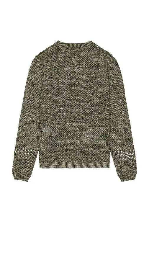 ISA BOULDER Solid Crochet Crewneck Sweater - Grey