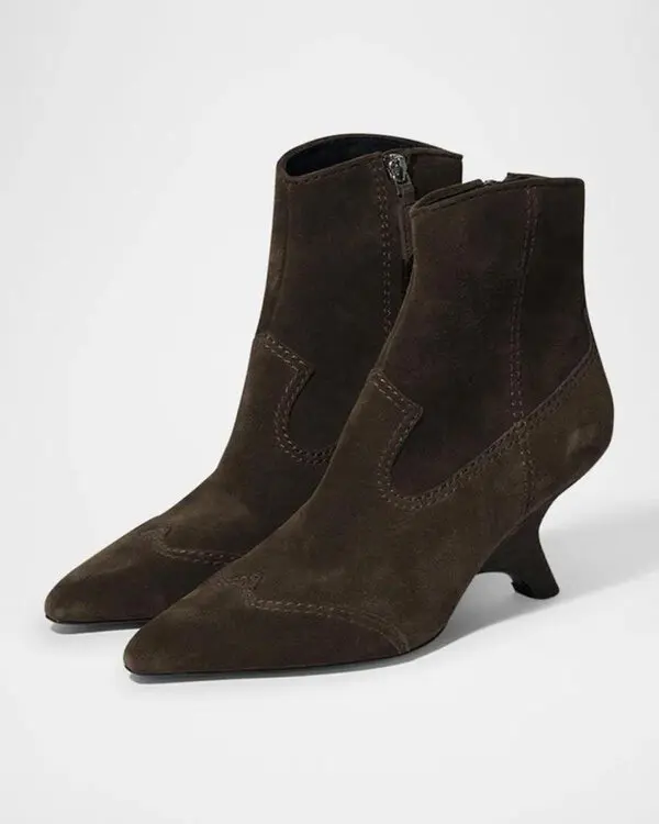 Simkhai Suede Western Booties - Cacao
